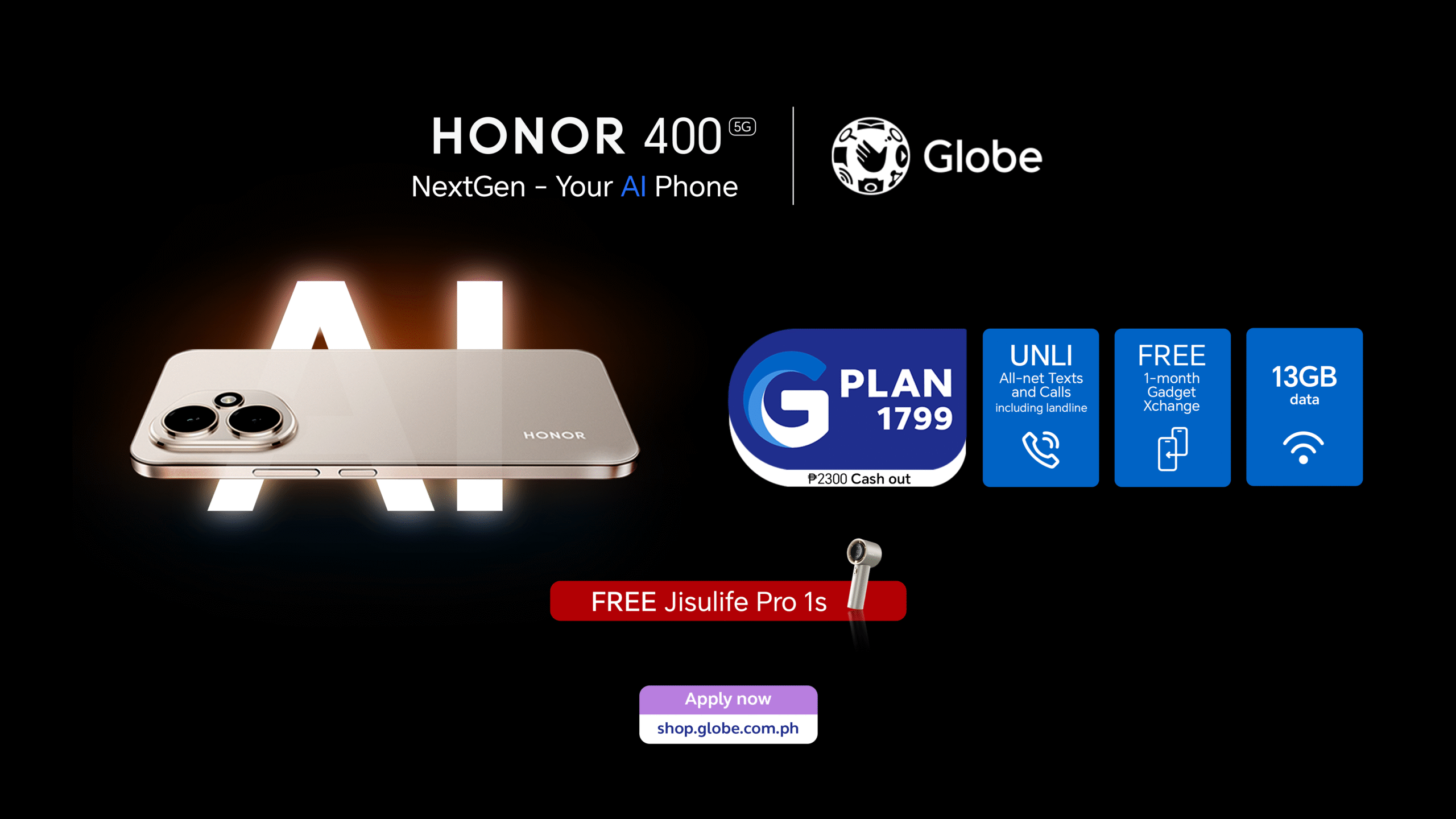 Your AI Phone HONOR 400 5G Now Available via Globe Postpaid Plans - the chinitosanti chronicles